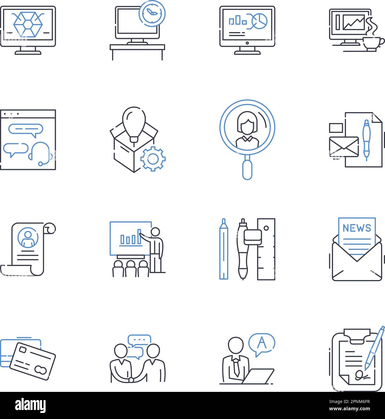 Team guidance line icons collection. Leadership, Communication ...