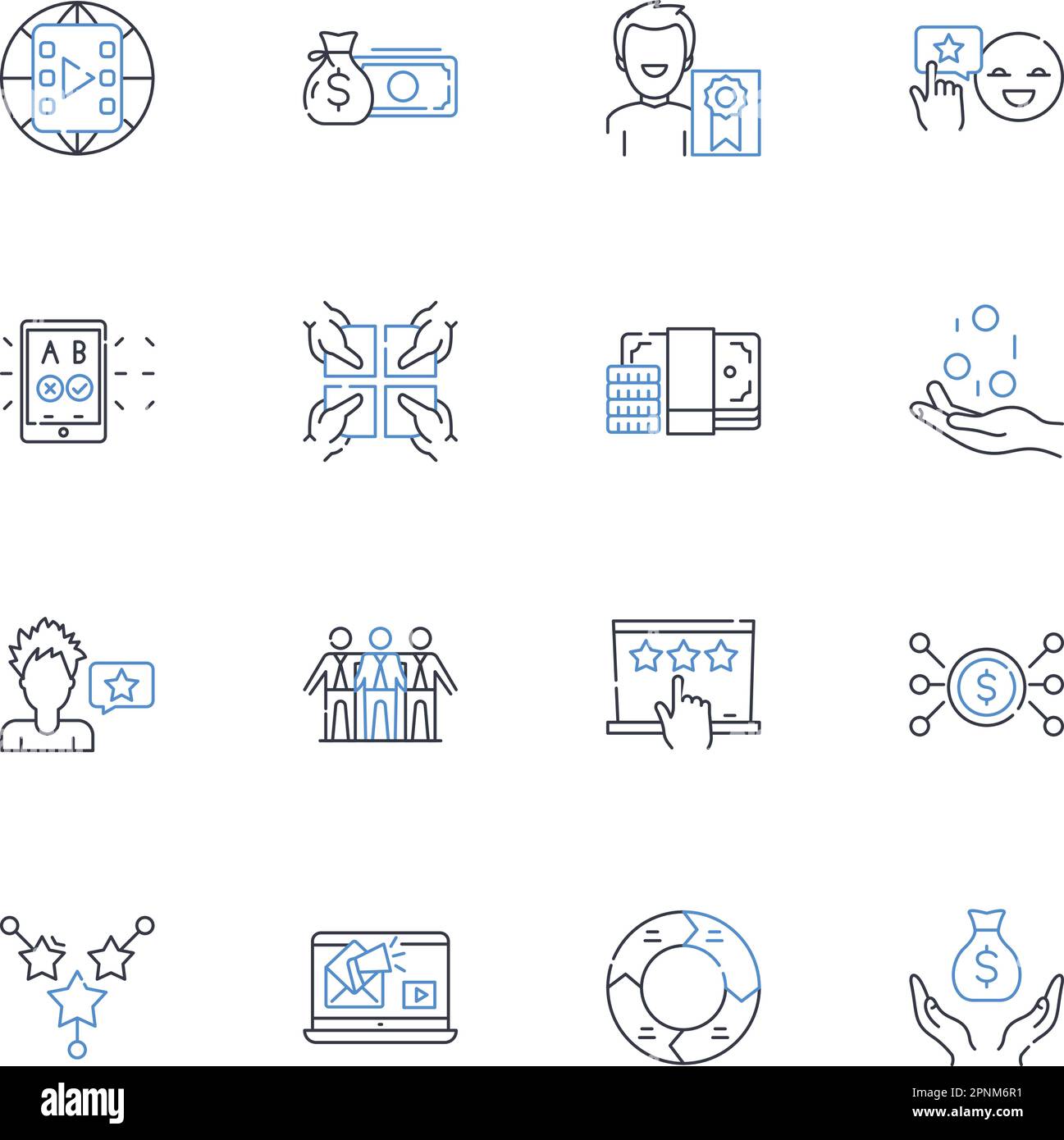 Financial triumph line icons collection. Success, Prosperity, Victory ...