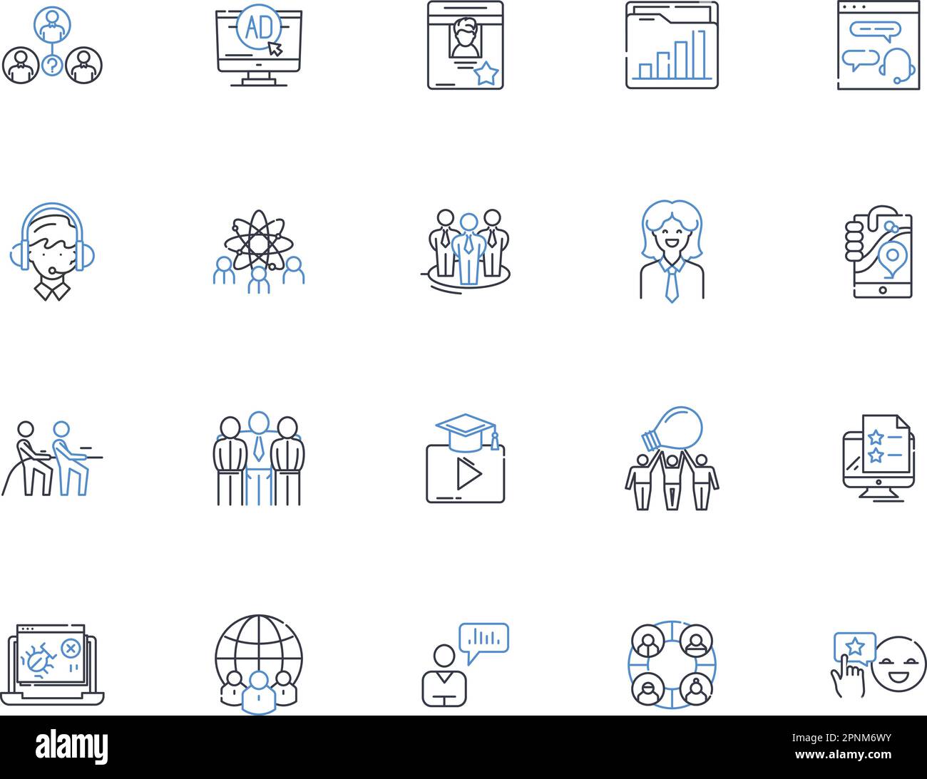 Brotherhood line icons collection. Unity, Bond, Loyalty, Trust ...