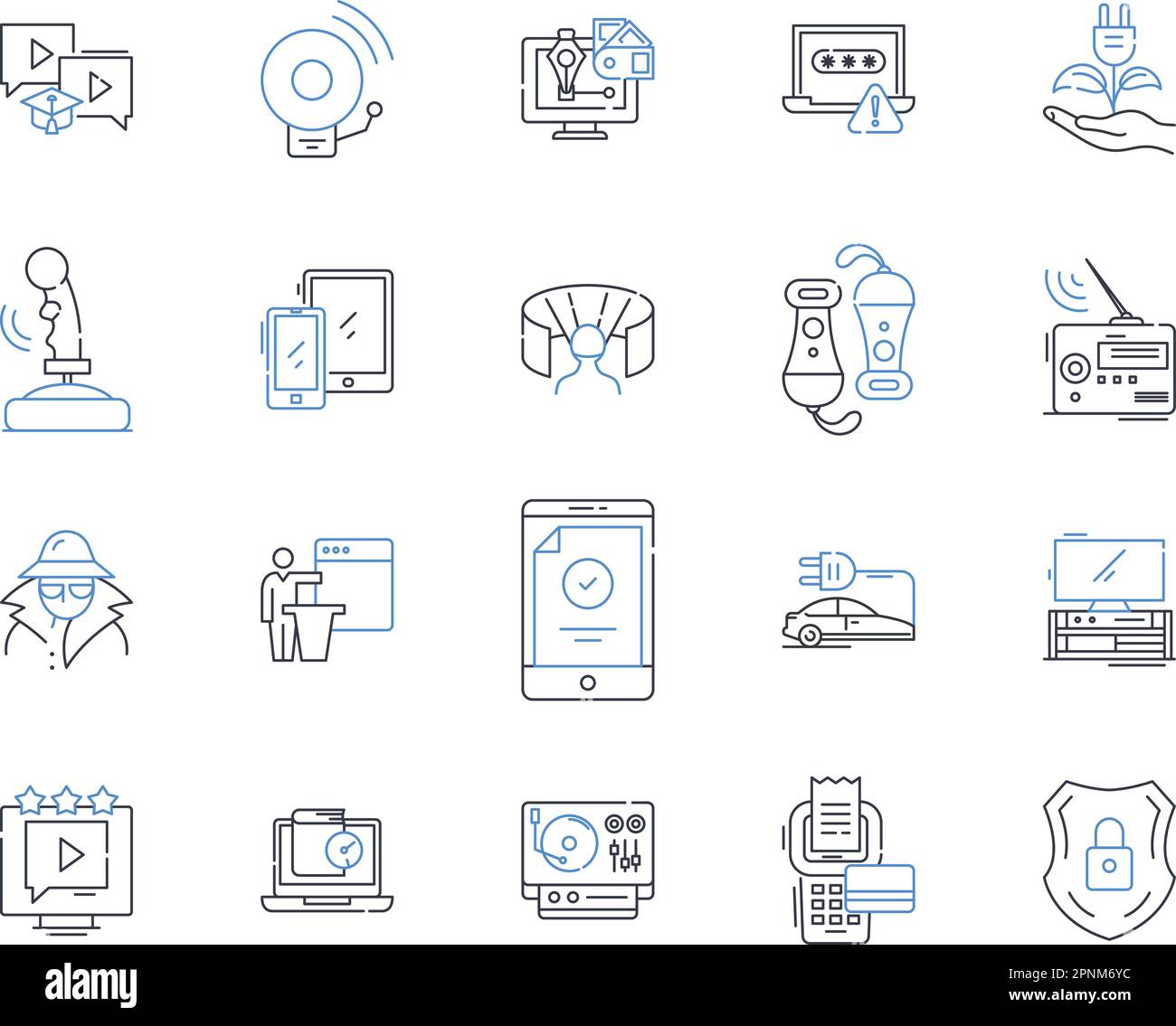 Communications Industry Line Icons Collection Nerking