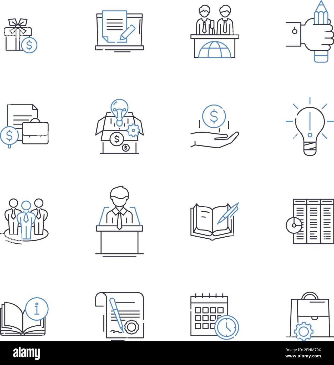 Mergers And Acquisitions Line Icons Collection Consolidation Integration Synergy Transaction