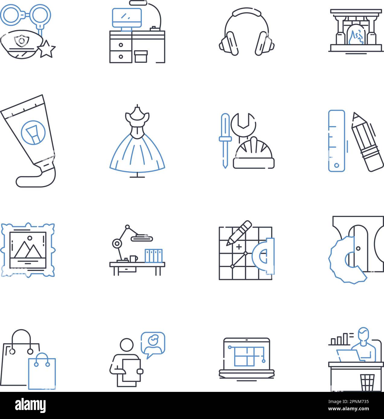 Manager and leader line icons collection. Visionary, Inspiring ...