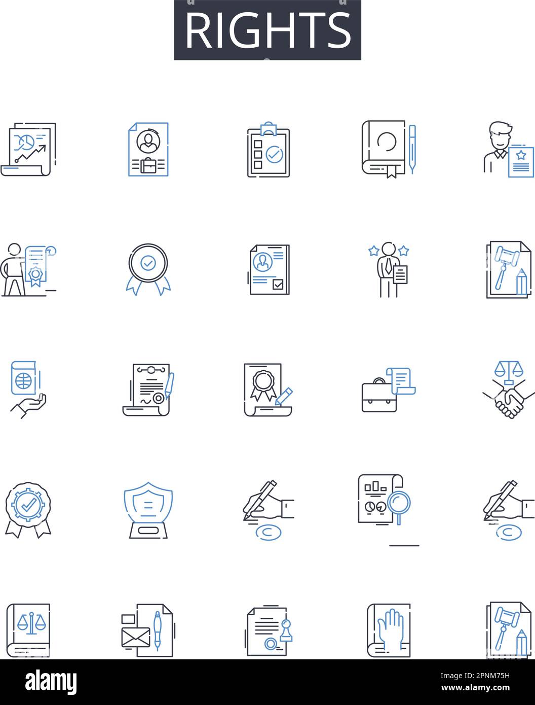 Rights line icons collection. Freedoms, Liberties, Entitlements ...