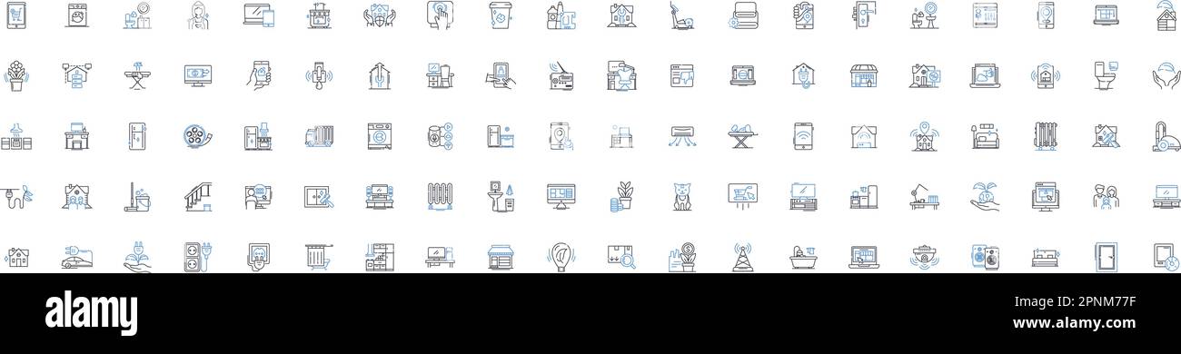 Digital living line icons collection. Technology, Connectivity ...