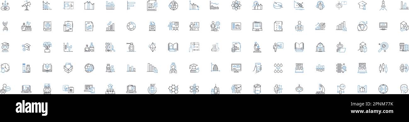 Math line icons collection. Algebra, Geometry, Calculus, Trigonometry, Statistics, Analytics ...