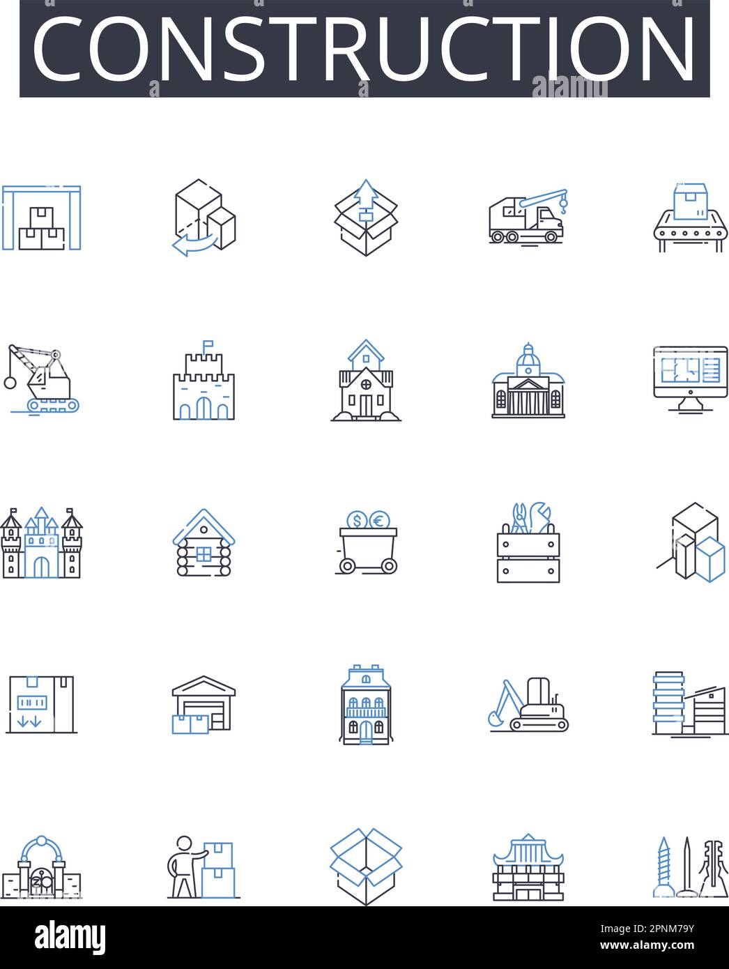 Construction line icons collection. Building, Fabrication ...
