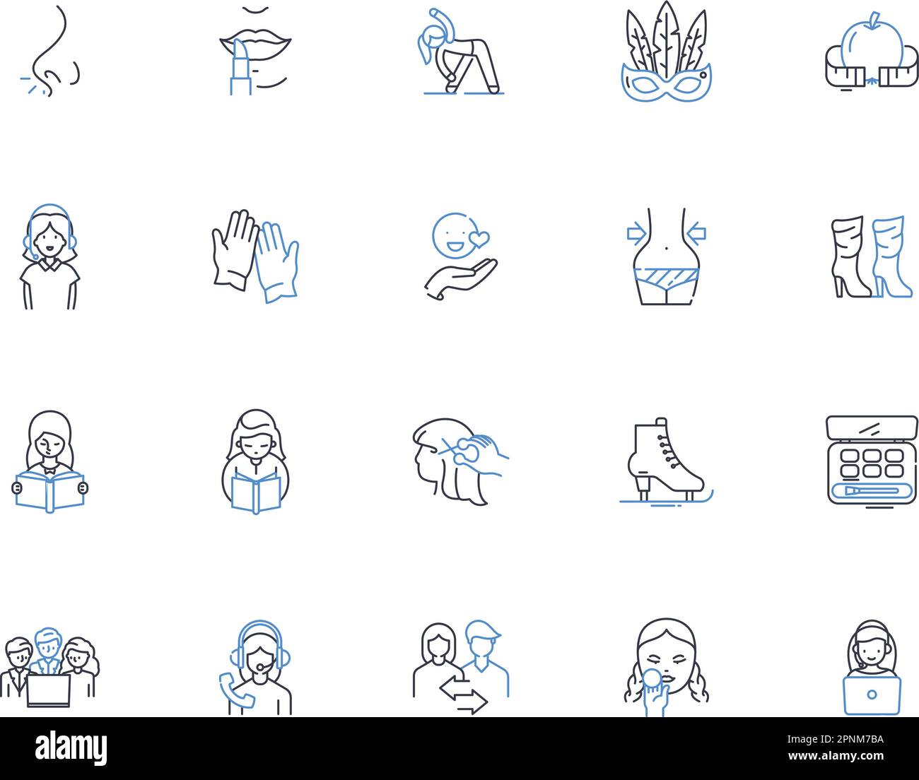 Aunts line icons collection. Caring, Compassionate, Supportive ...