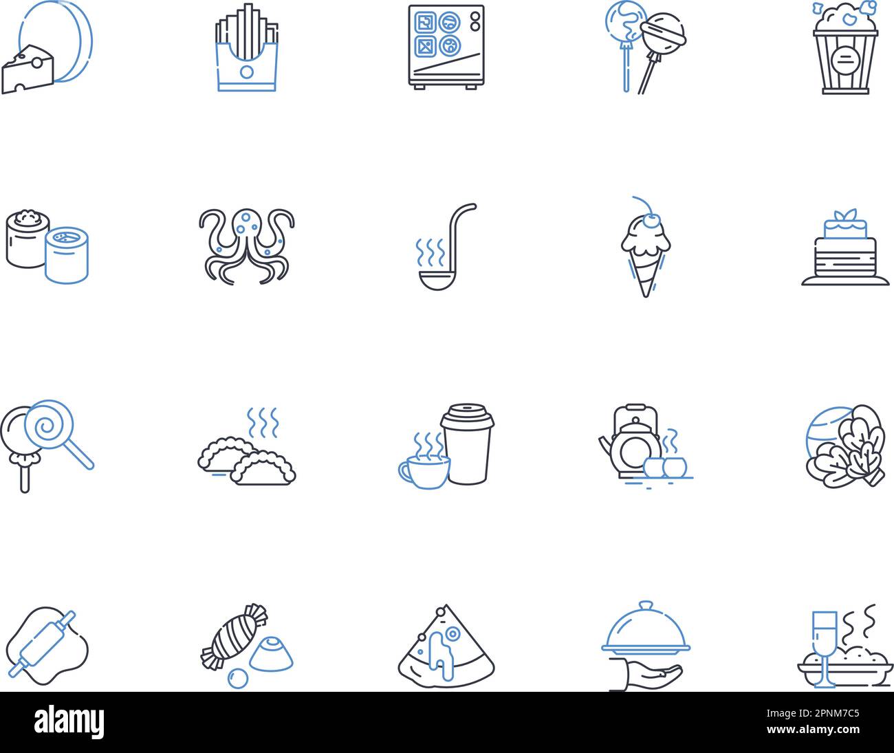 Biting line icons collection. Chomp, Nip, Gnaw, Bite, Chew, Munch ...