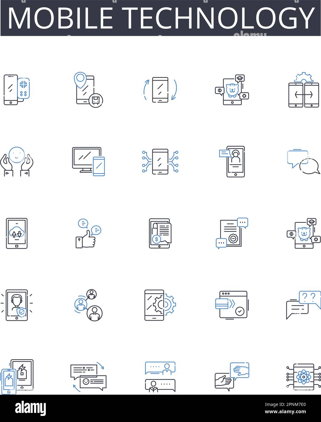 Mobile technology line icons collection. Digital innovation, Smart ...