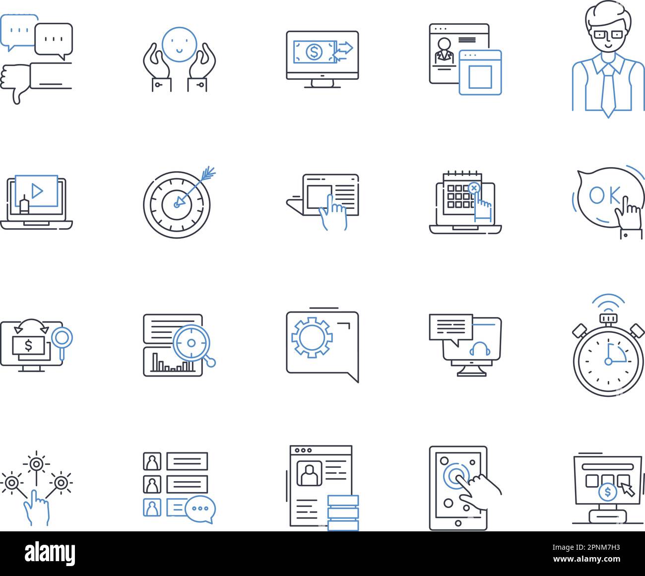 Online material line icons collection. Content, Learning, Digital ...