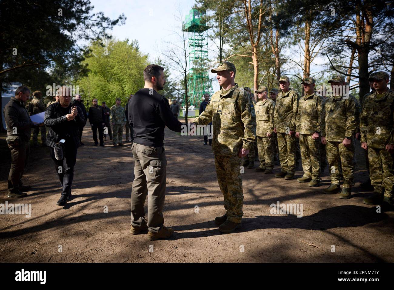 Koshary, Ukraine. 19th Apr, 2023. Ukrainian President Volodymyr ...