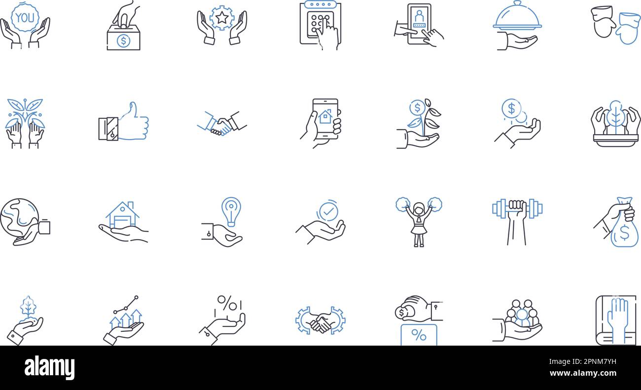 Grips line icons collection. Comfort, Stability, Control, Traction ...