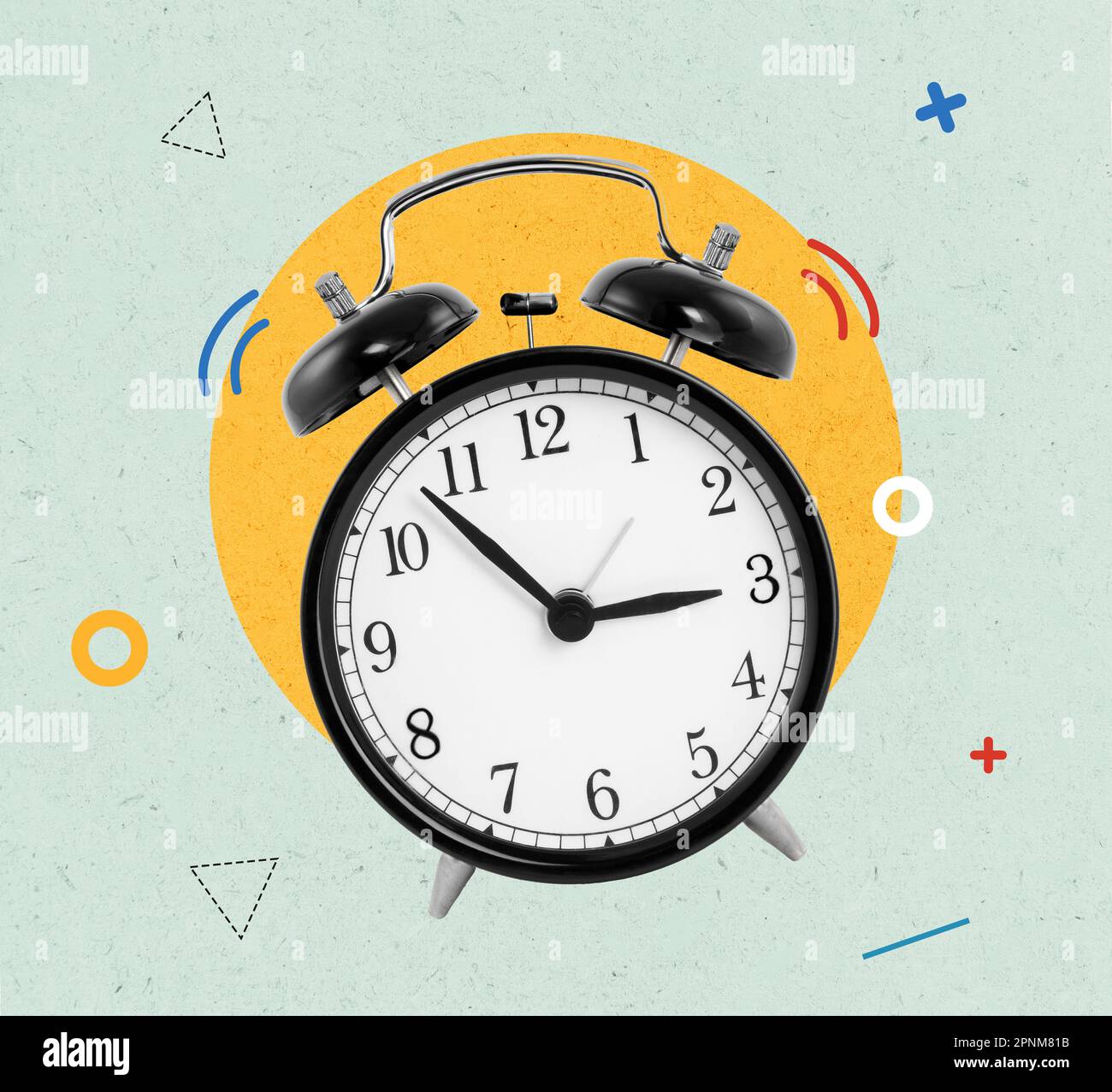 3D retro abstract creative artwork template of clock isolated on ...