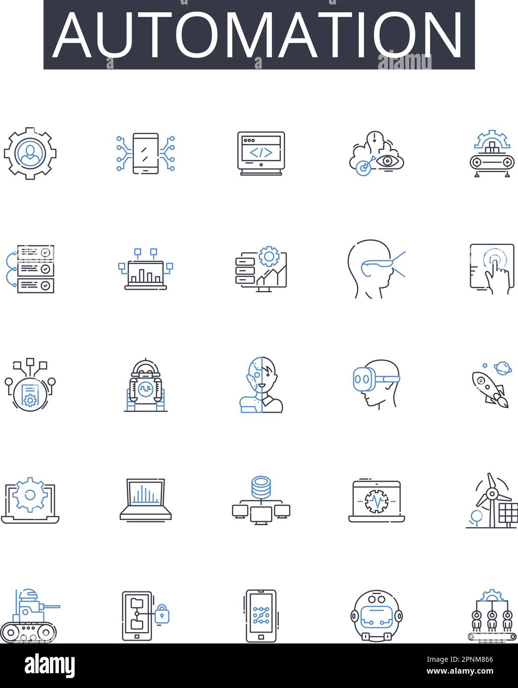 Automation line icons collection. Community, Neighborhood, Development ...