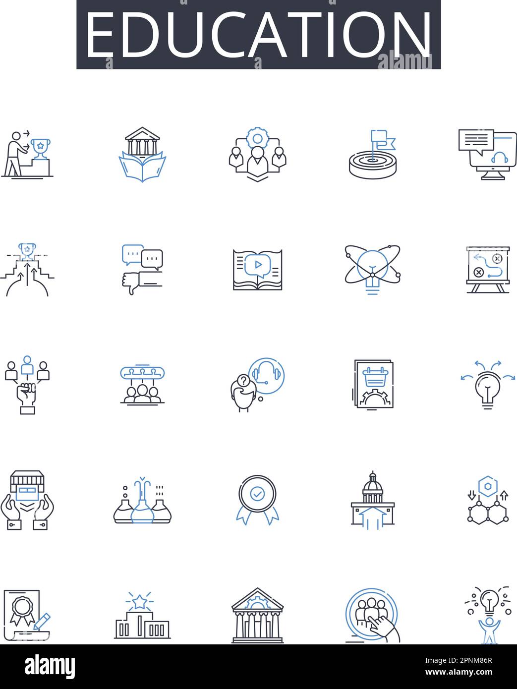 Education line icons collection. Learning, Instruction, Schooling ... Education line icons collection. Learning, Instruction, Schooling ...