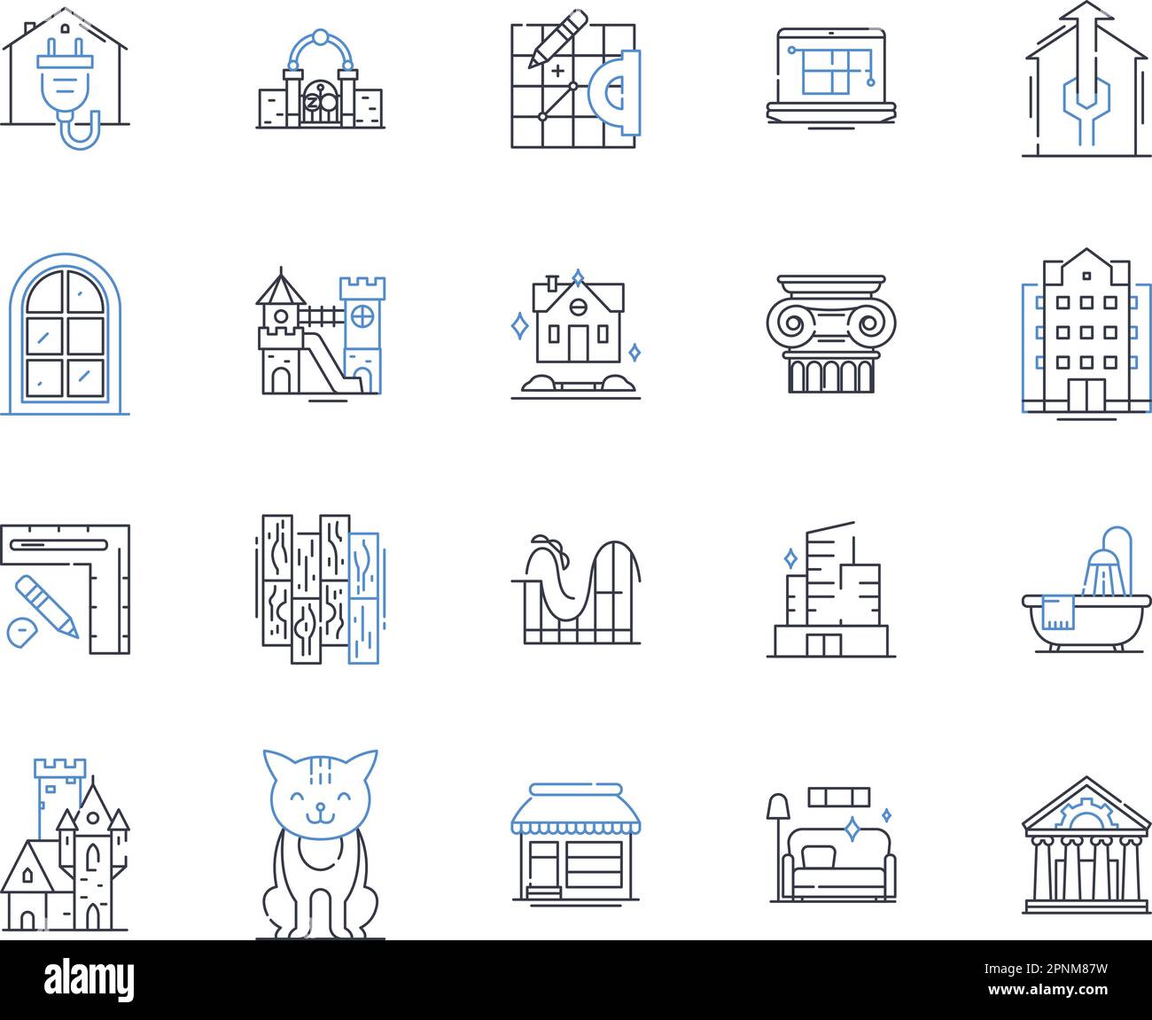 Lair line icons collection. Dungeon, Catacomb, Den, Burrow, Hideout ...