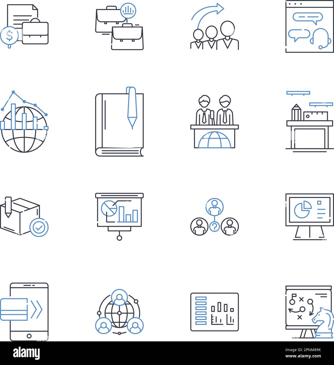 Debt monitoring line icons collection. Financial, Management, Credit, Score, Budget, Expenses ...