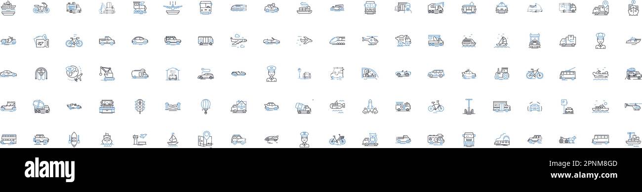Commute line icons collection. Traffic, Transportation, Subway, Train ...