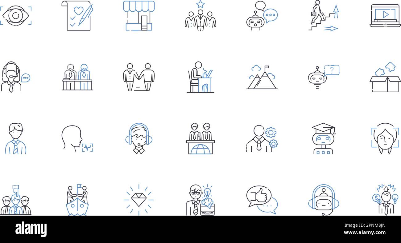 Career improvement line icons collection. Growth, Advancement ...