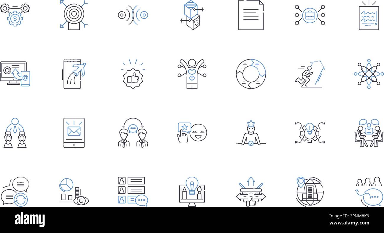 Ally Partnerships Line Icons Collection Collaboration Support