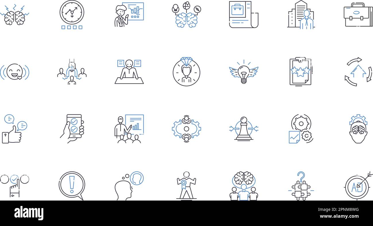 Company aims line icons collection. Efficiency, Innovation ...