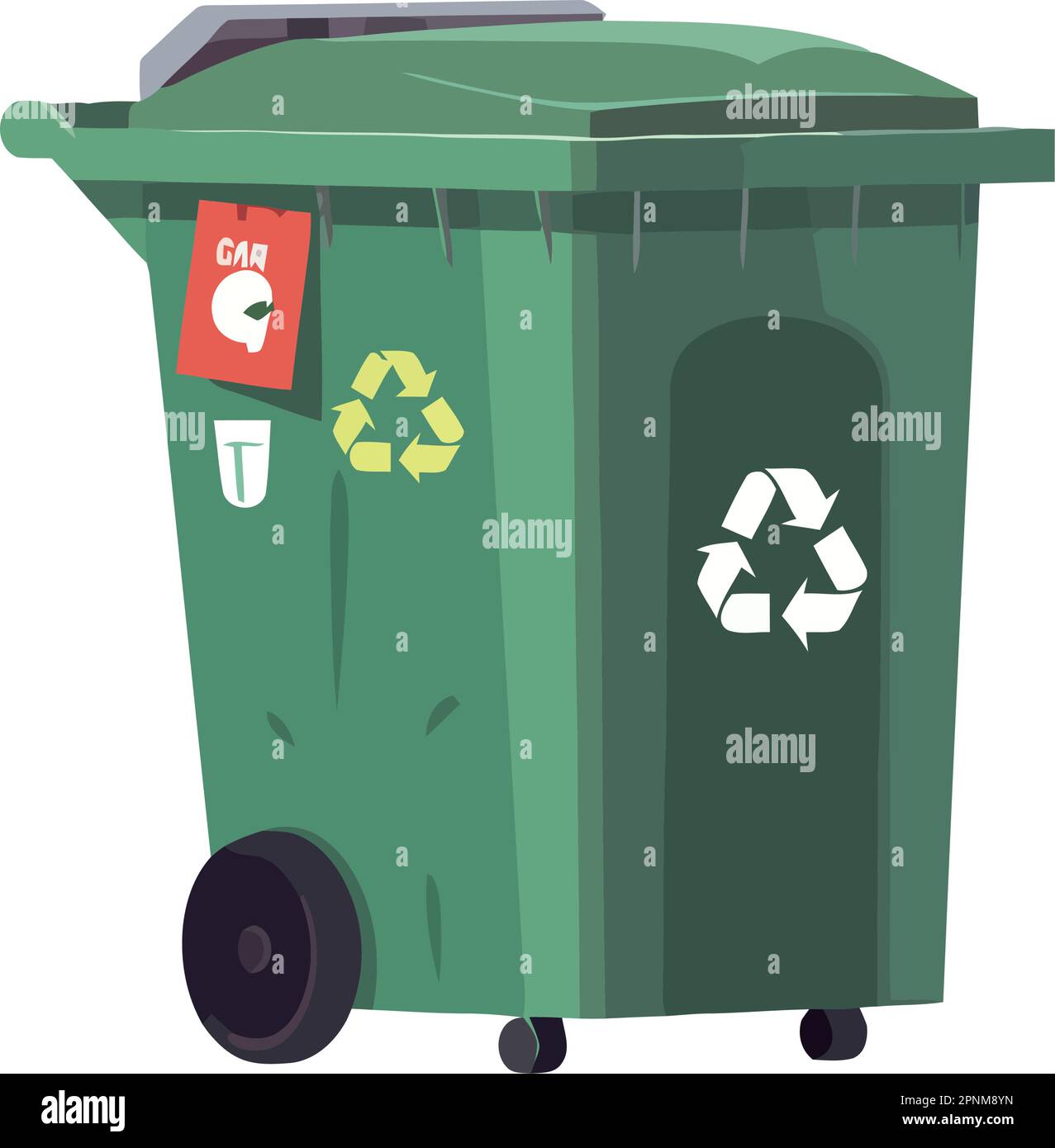 Recycling bin symbol on white background Stock Vector Image & Art - Alamy
