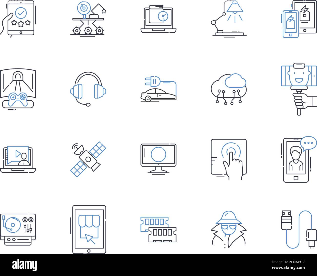 Laptop reseller line icons collection. Refurbished, Wholesale, Resale ...