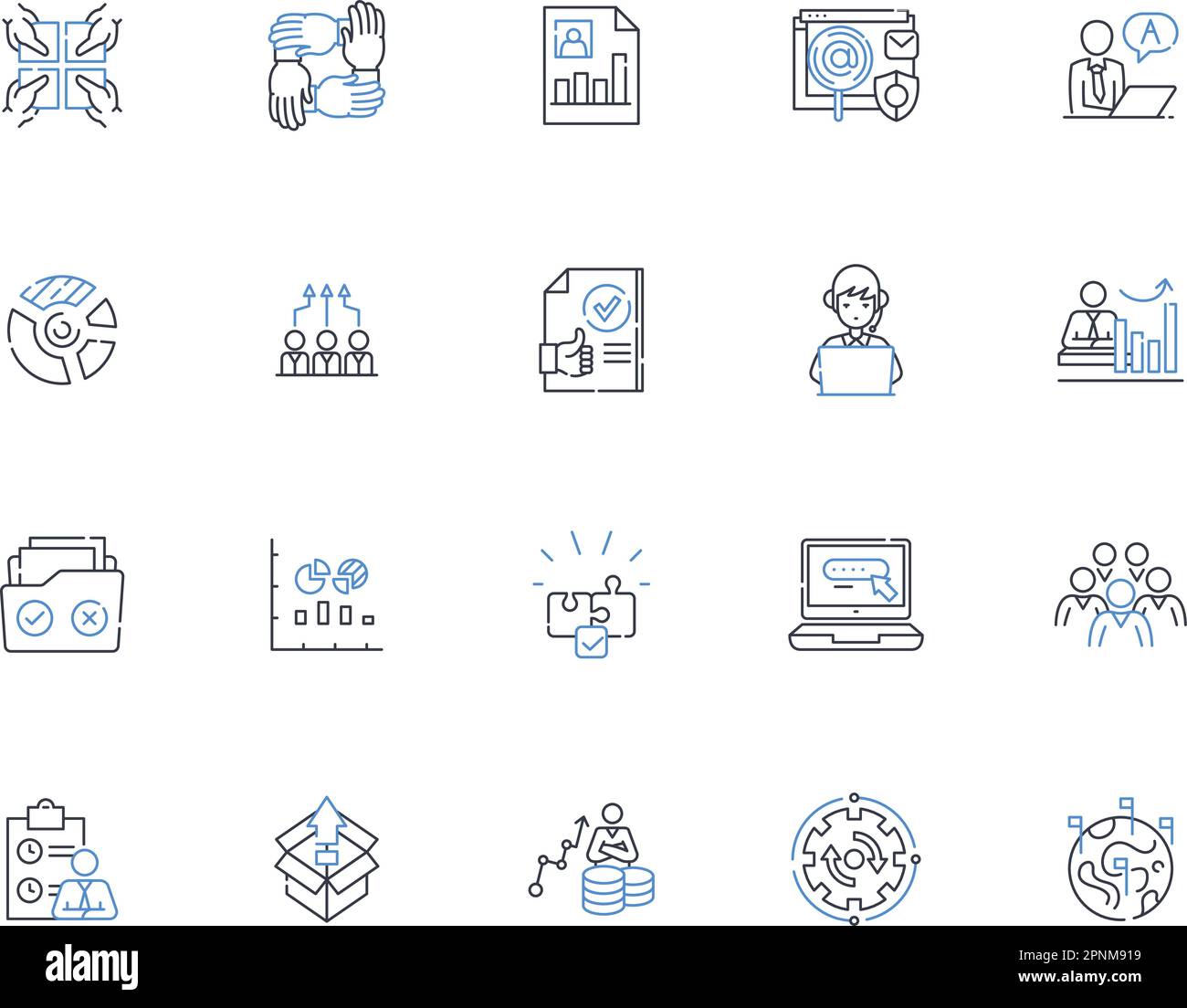 Digital Marketing Line Icons Collection Seo Ppc Analytics Content