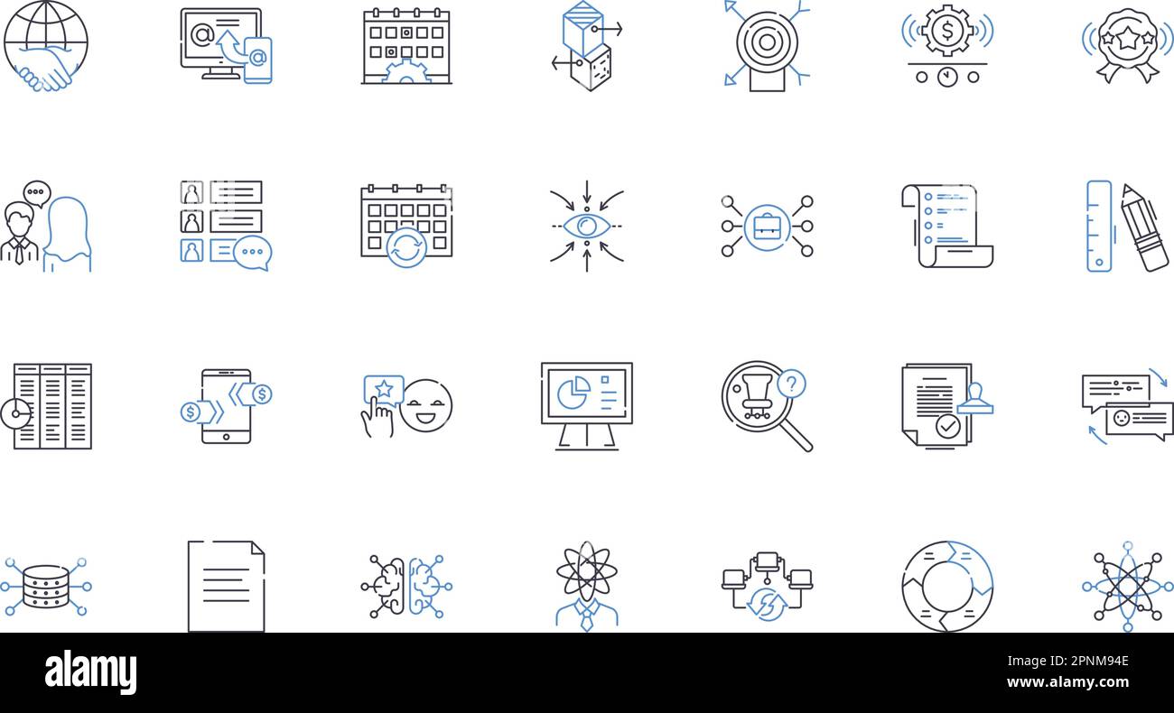 Cooperative relations line icons collection. Collaboration, Teamwork ...