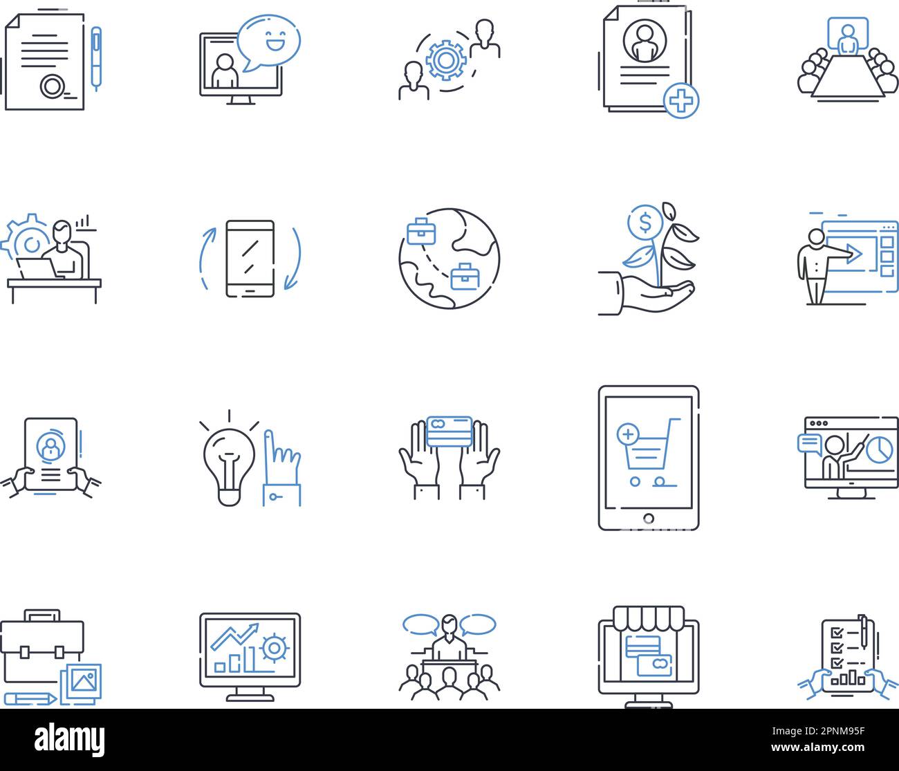 Entrepreneurial direction line icons collection. Innovation, Creativity ...