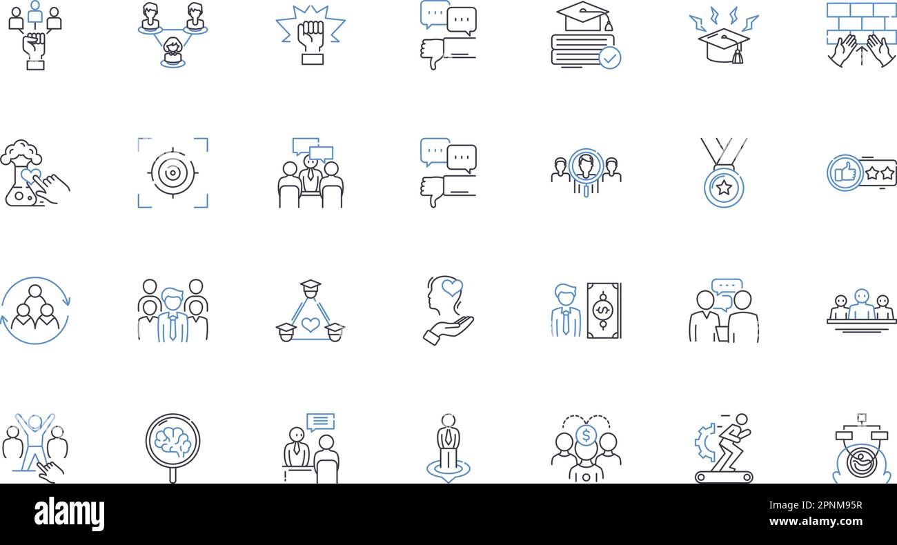 Emerging guidance line icons collection. Innovation, Progression, Advancement, Development ...