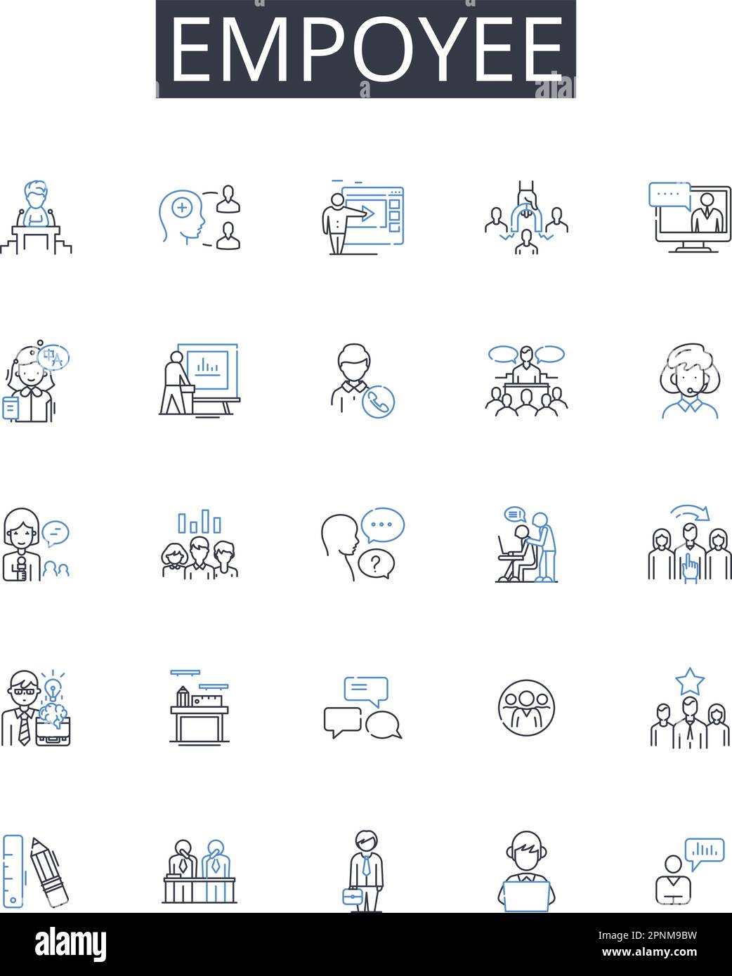 Empoyee line icons collection. Team member, Staffer, Worker bee, Crew ...