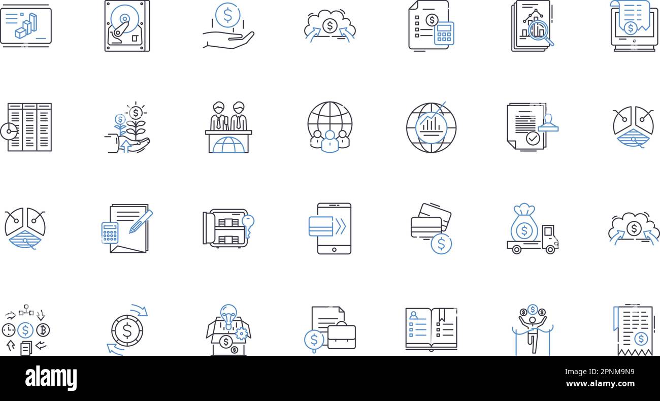 Performance Tracking Line Icons Collection Metrics Analytics