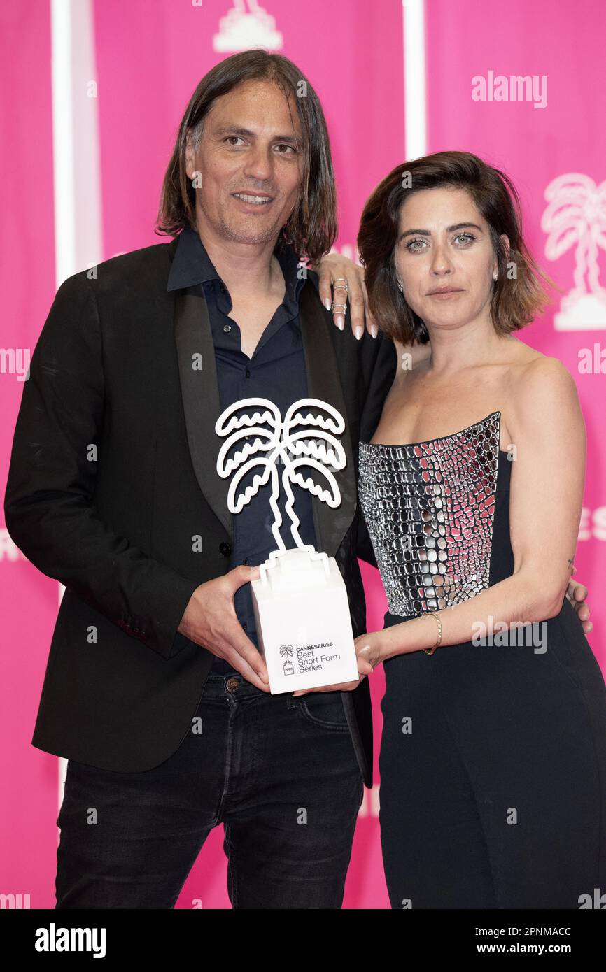 Cannes, France. 20th Apr, 2023. Rafael Cobos and Maria Leon pose with ...