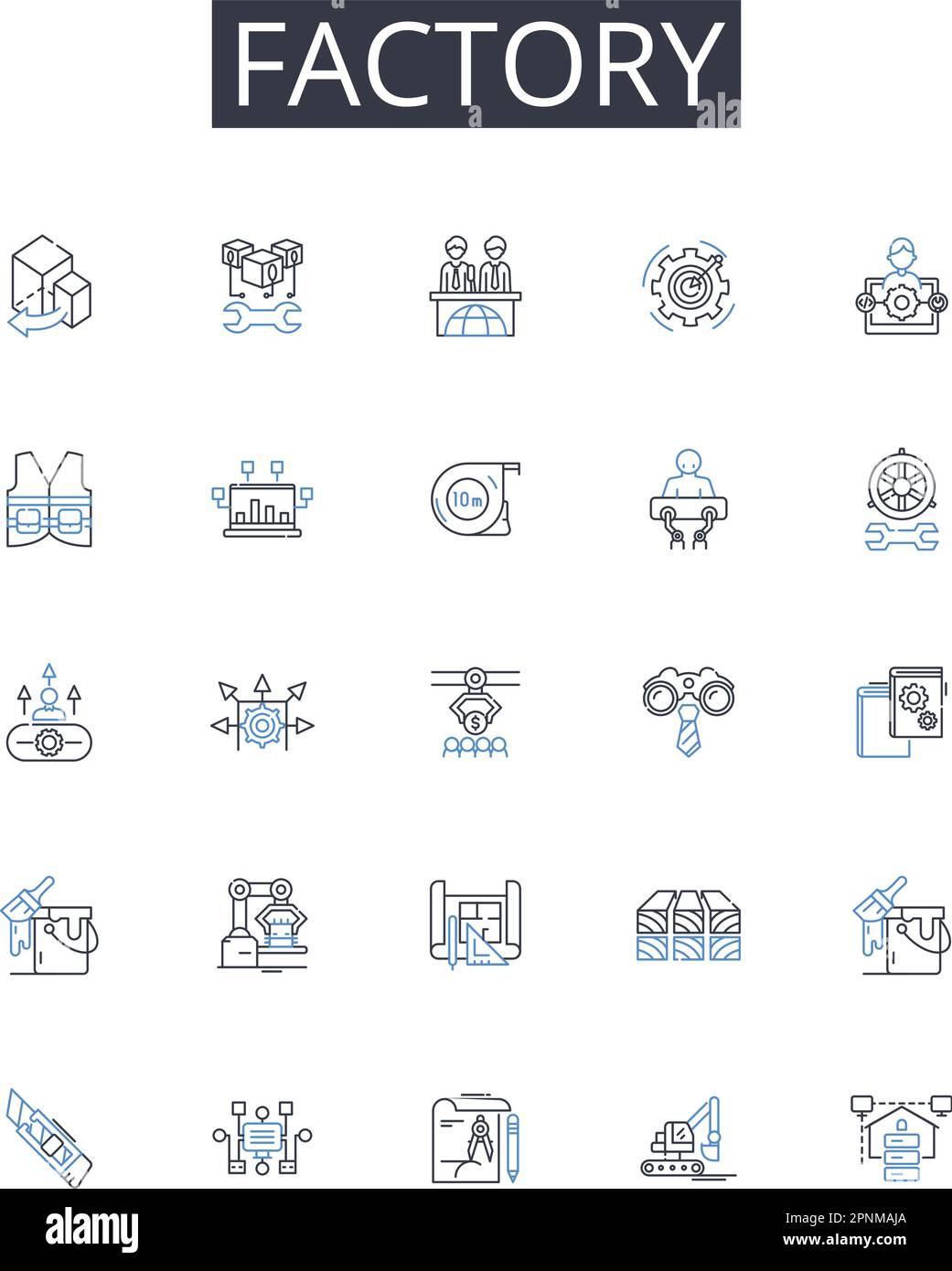 Factory line icons collection. Nerking, Partnership, Collaboration ...