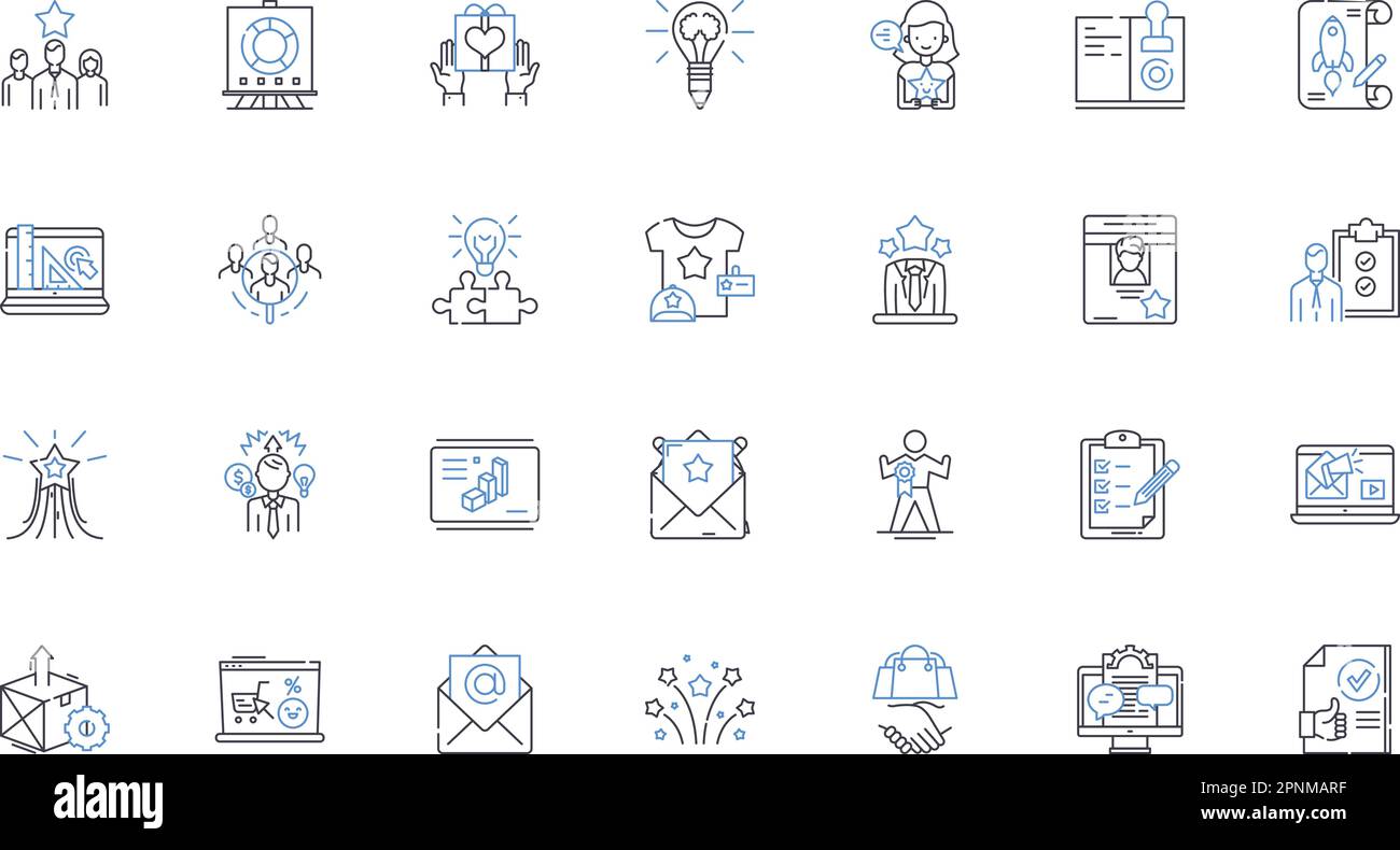 Market research line icons collection. surveys, analysis, statistics, trends, data, insights ...
