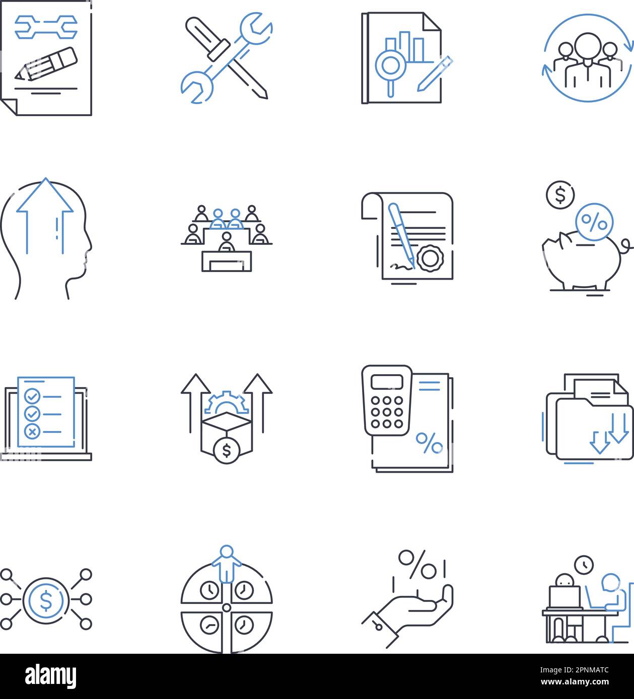 Earnings potential line icons collection. Income, Salary, Paycheck ...