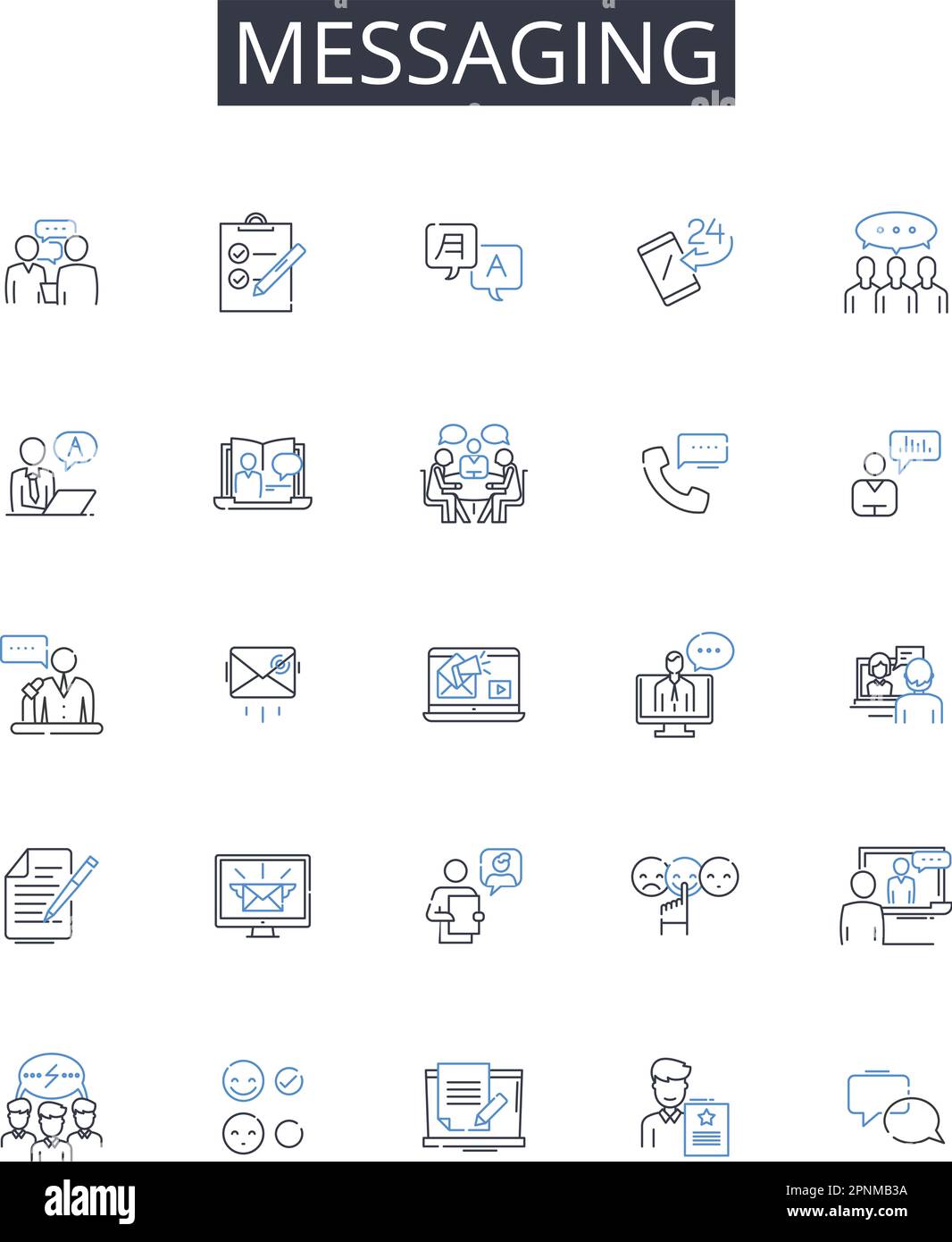 Messaging line icons collection. Collaboration, Community, Partnership, Solidarity, Trust ...