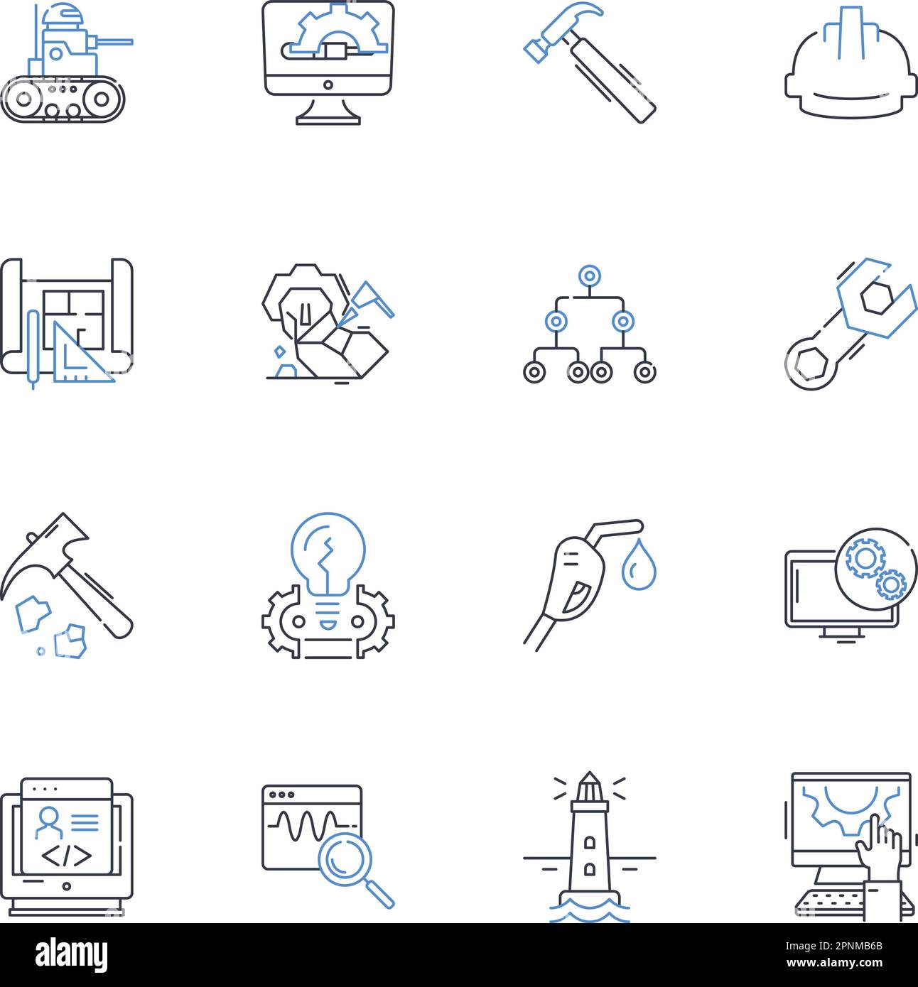 Manufacturer line icons collection. Production, Plant, Assembly ...