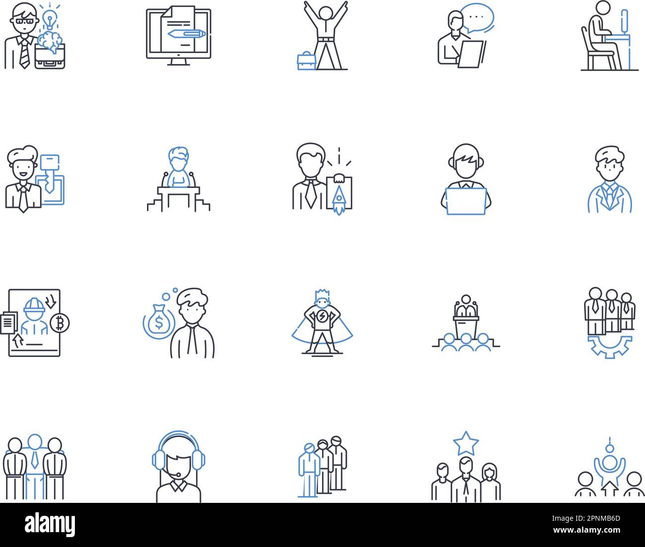 Duty line icons collection. Responsibility, Obligation, Commitment, Service, Accountability ...