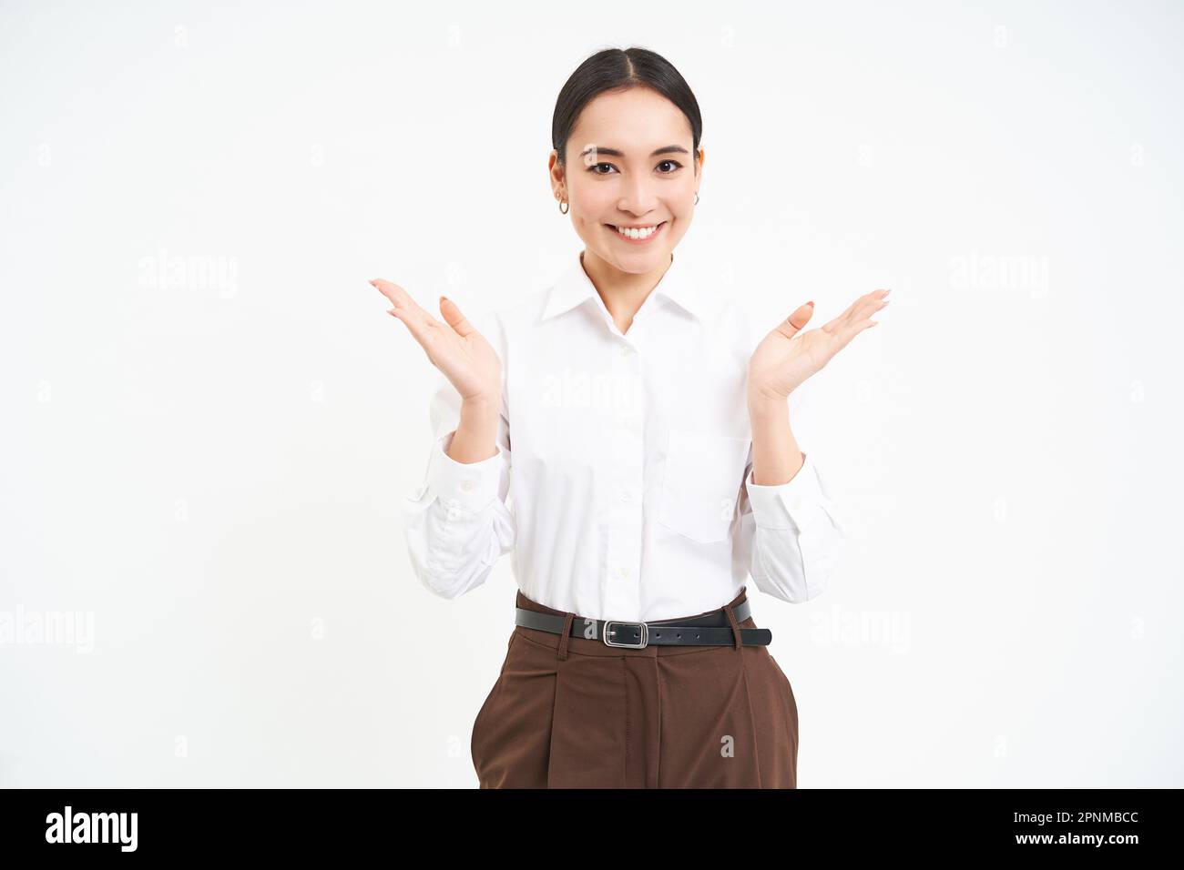 Enthusiastic female entrepreneur clap hands, lady boss applausing ...