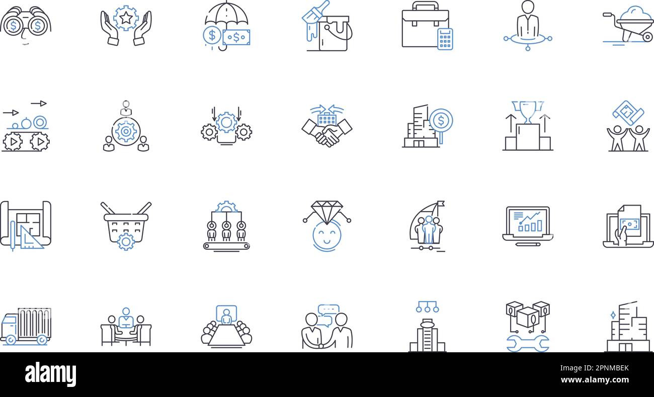 Establishment system line icons collection. Hierarchy, Power, Control, Bureaucracy, Structure ...