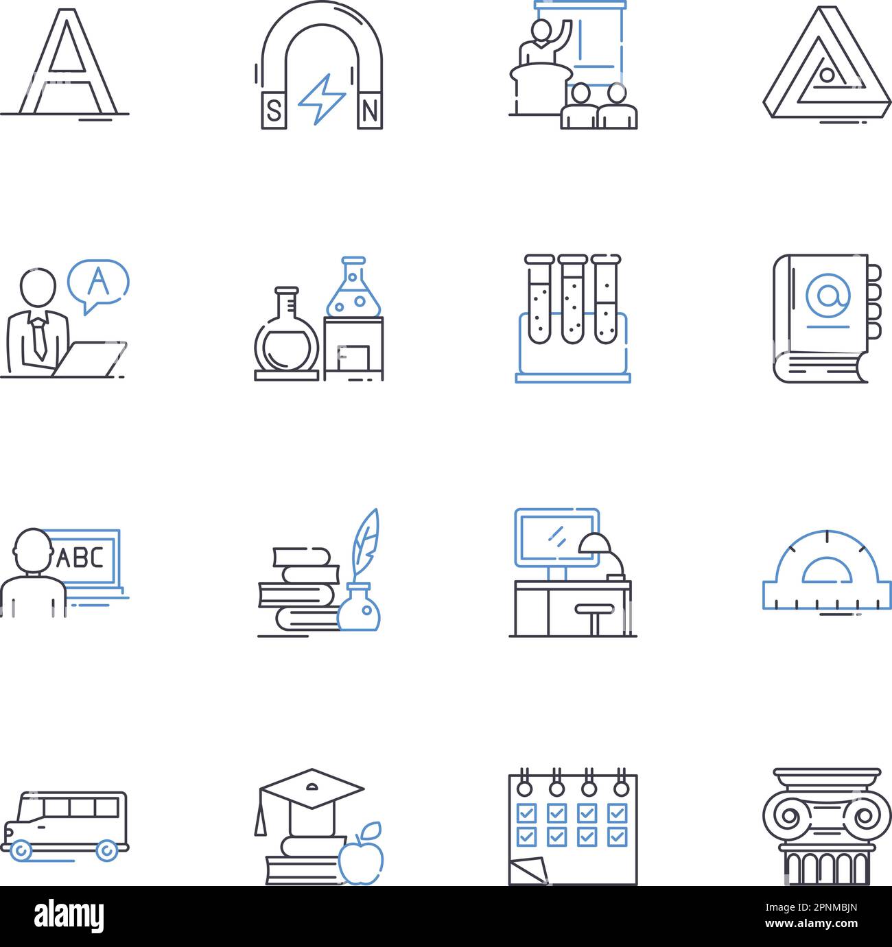 Charter school line icons collection. Innovate, Flexibility, Autonomy ...