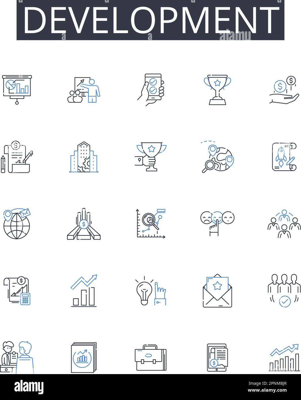 Development line icons collection. Advancement, Evolution, Progression ... Development line icons collection. Advancement, Evolution, Progression ...