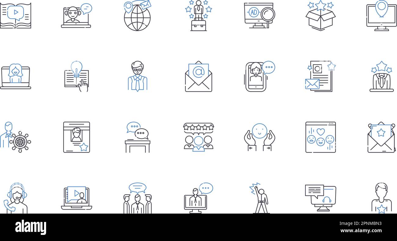 Notice Line Icons Collection Announcement Warning Alert Information