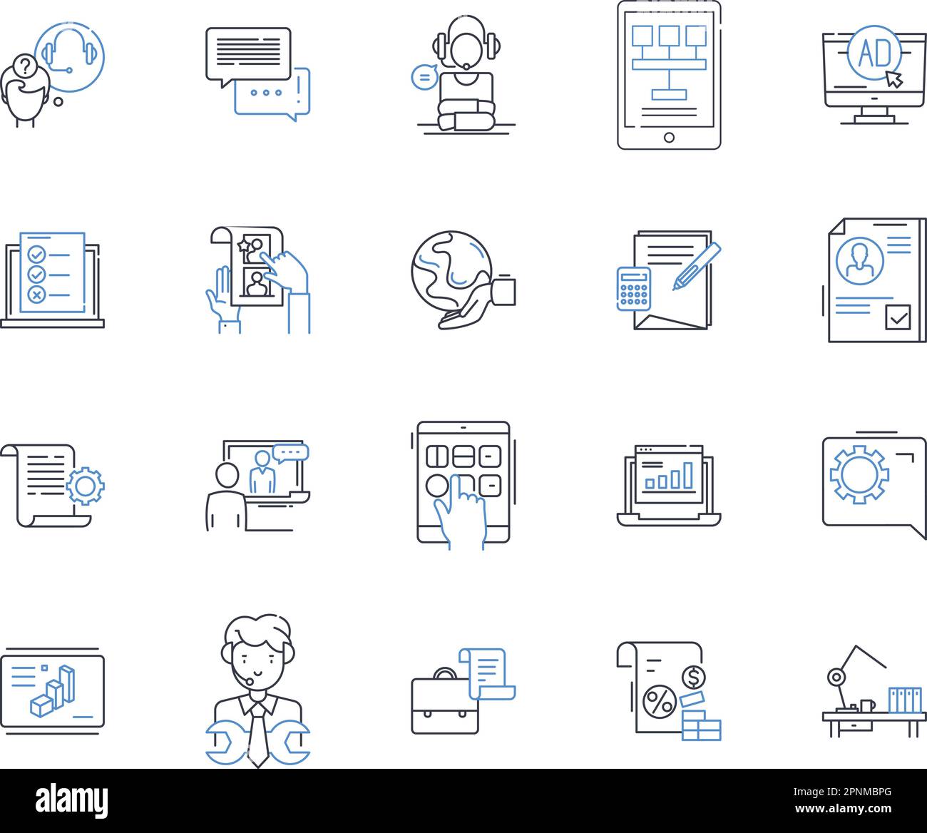 Reputation management line icons collection. Branding, Trust, Online ...