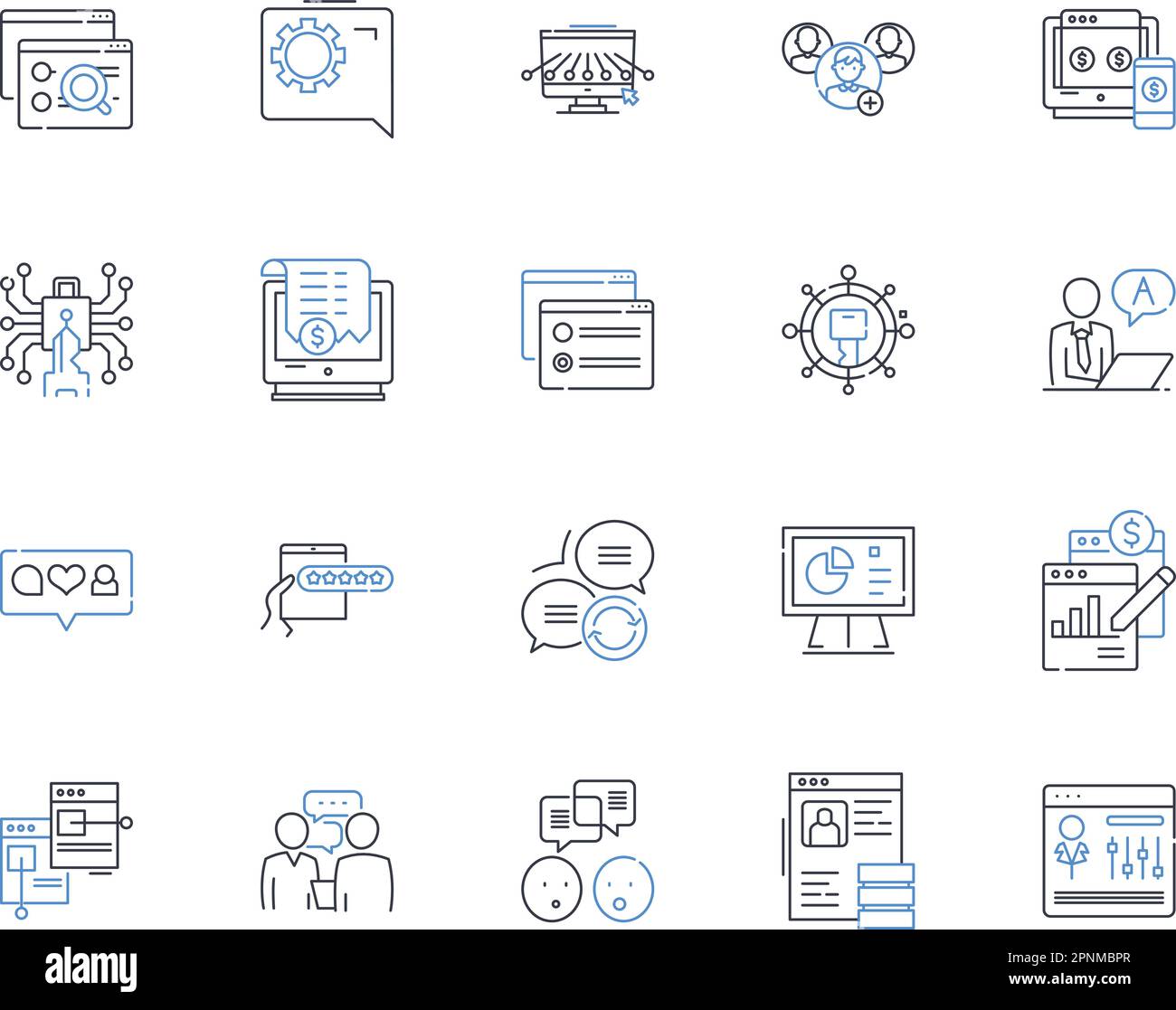 Facilitating line icons collection. Guiding, Nurturing, Supporting ...