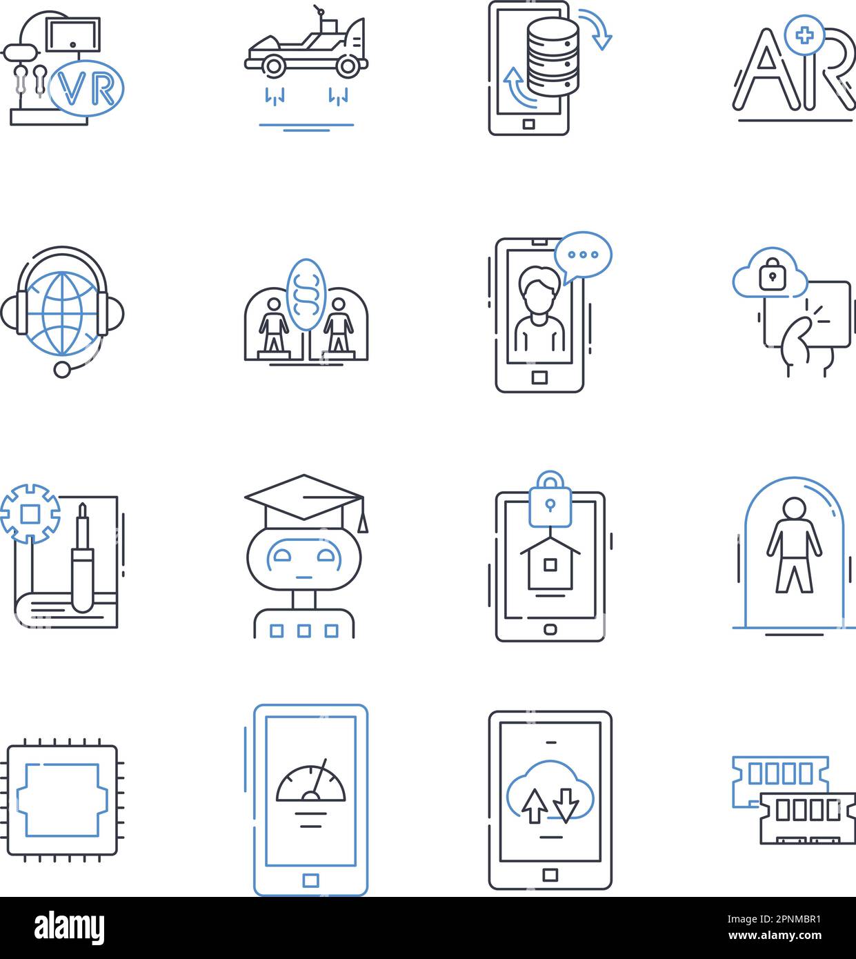Nerk Security Line Icons Collection Encryption Firewalls Breach Cybercrime Malware