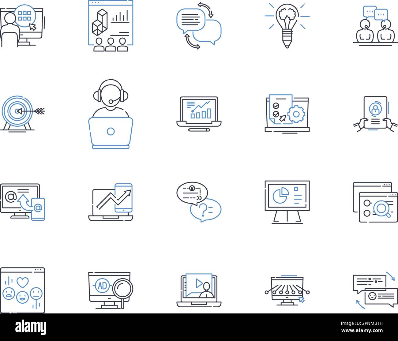 Digitized content line icons collection. Digitalized, Electronic ...