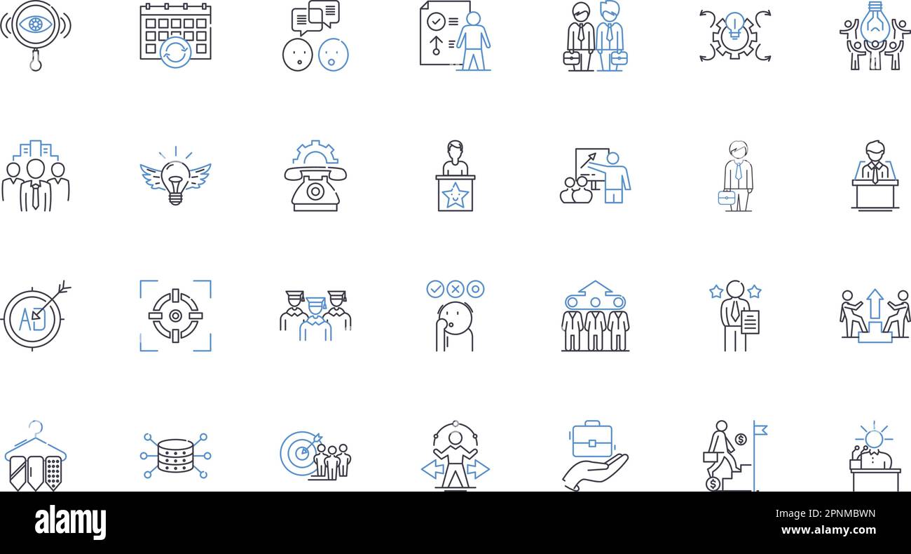 Business center line icons collection. Office, Co-working, Conference ...